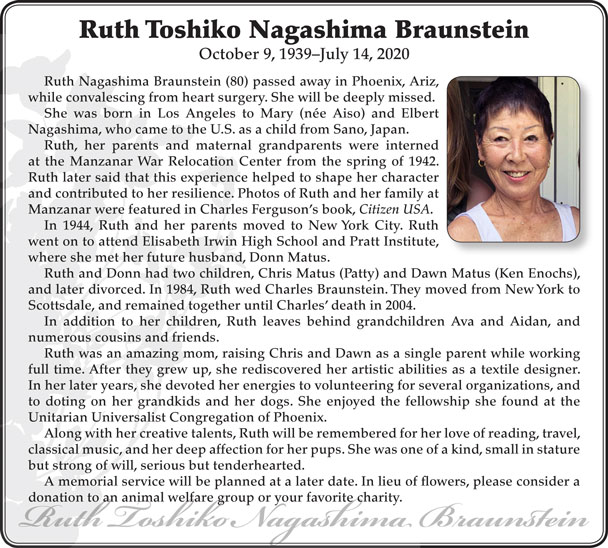 Ruth Toshiko Nagashima Braunstein - Rafu Shimpo
